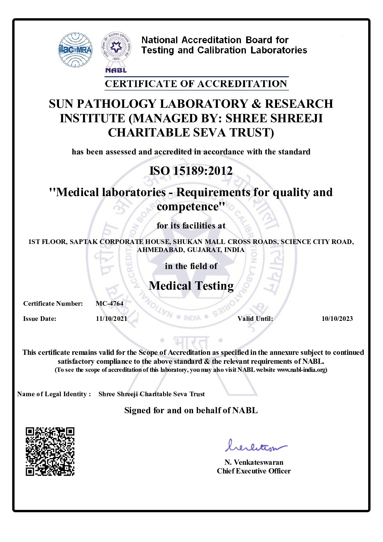 Sun Pathology Laboratory | Certifications & Achievements